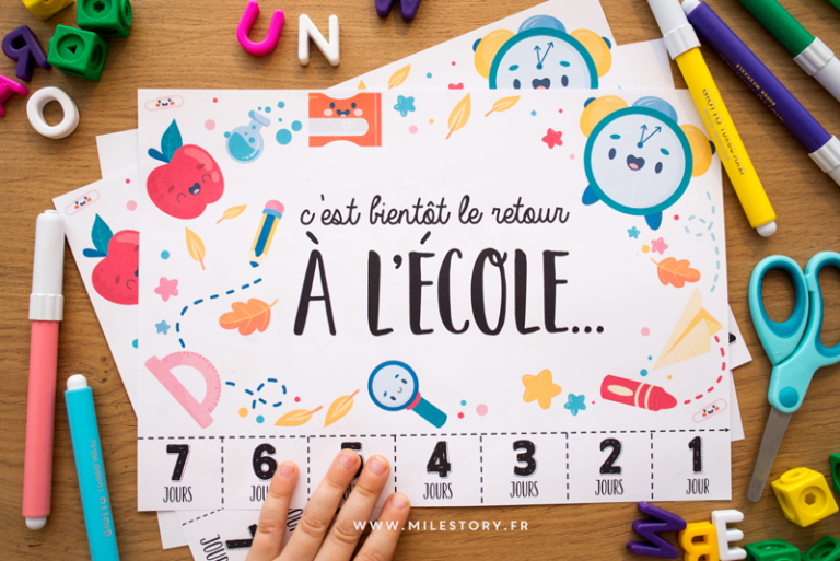 Affiche rentrée premier jour d'école à imprimer (crèche, ps, ms..cp,ce1 ...