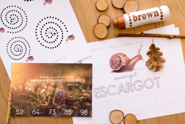 Activités thème Escargots en maternelle - Milestory.fr Fiches d ...
