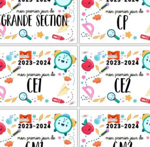 Affiches premier jour d'école rentrée 2023/2024 à imprimer : nounou ...