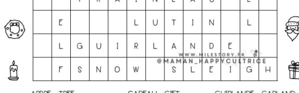 Joyeux Noël en Mots Mêlés : Imprimez Nos Fiches Bilingues français ...