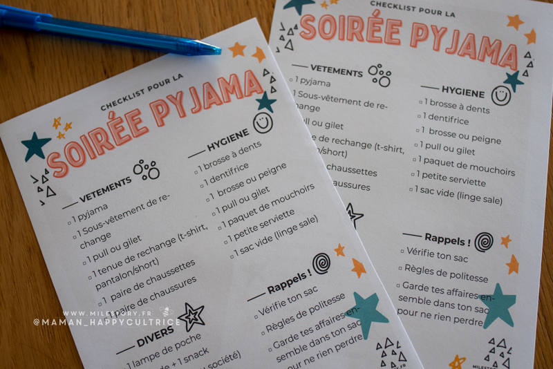 Check-list Pyjama Party à Imprimer : Apprendre à son Enfant à Préparer ...