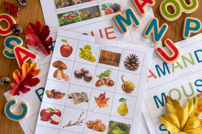 Jeu de lecture Automne à imprimer pour enfants : associer mots, images ...